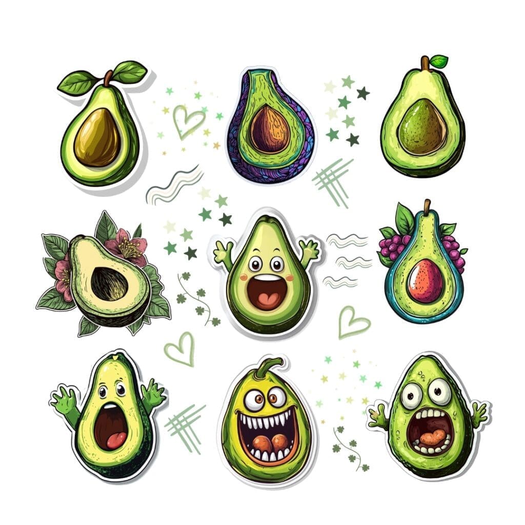 Avocado Stickers – Sharekkna Online